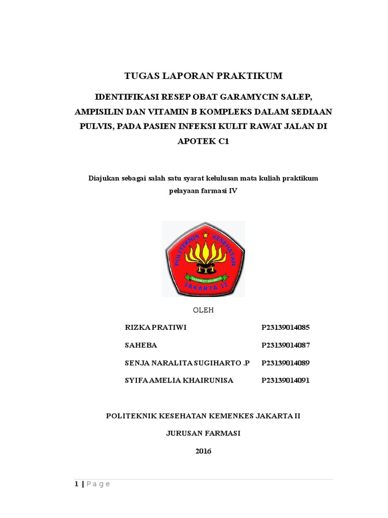 Identifikasi Resep Obat Garamycin Salep | PDF | Kesehatan Holistik ...