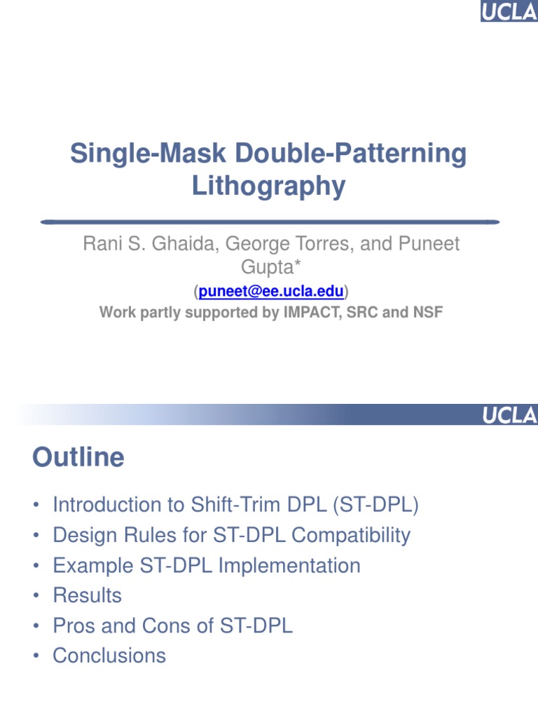 Single-Mask Double-Patterning Lithography: Rani S. Ghaida, George ...