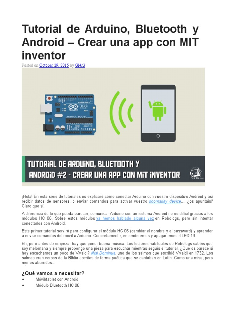 Tutorial de Arduino | PDF | Arduino | Aplicación movil