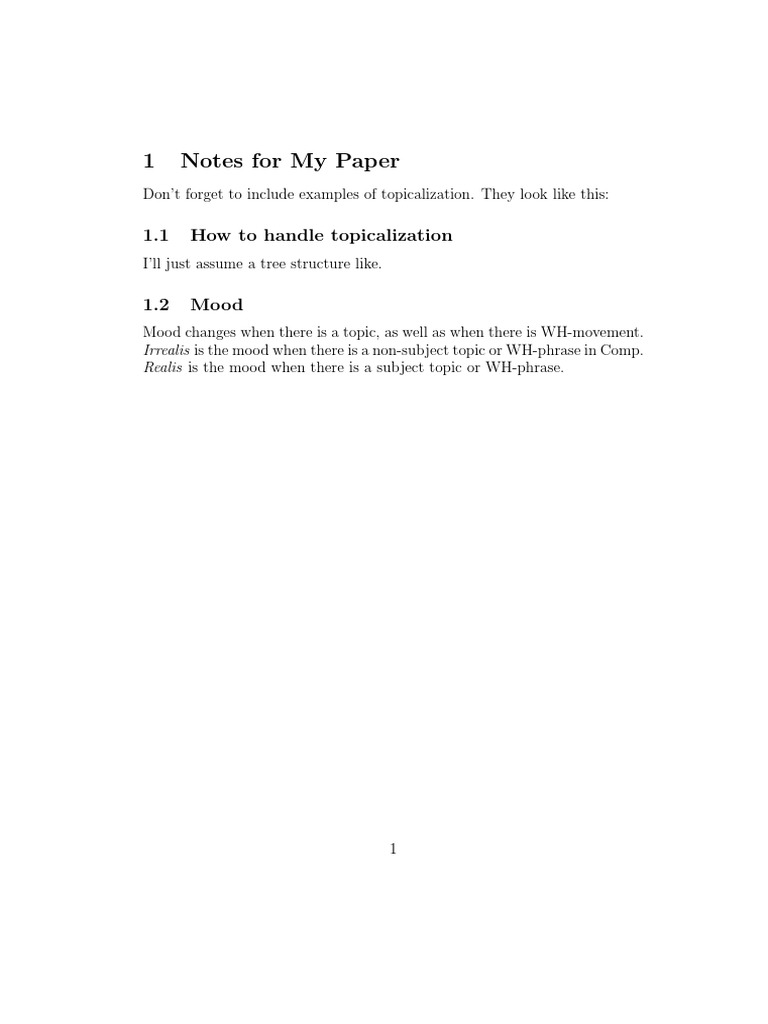 Topicalization and Mood in Syntax | PDF | Language Arts & Discipline