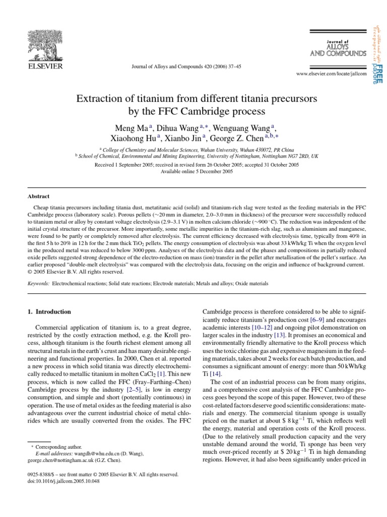 10.1016 J.jallCOM.2005.10.048 Extraction of Titanium From Different ...
