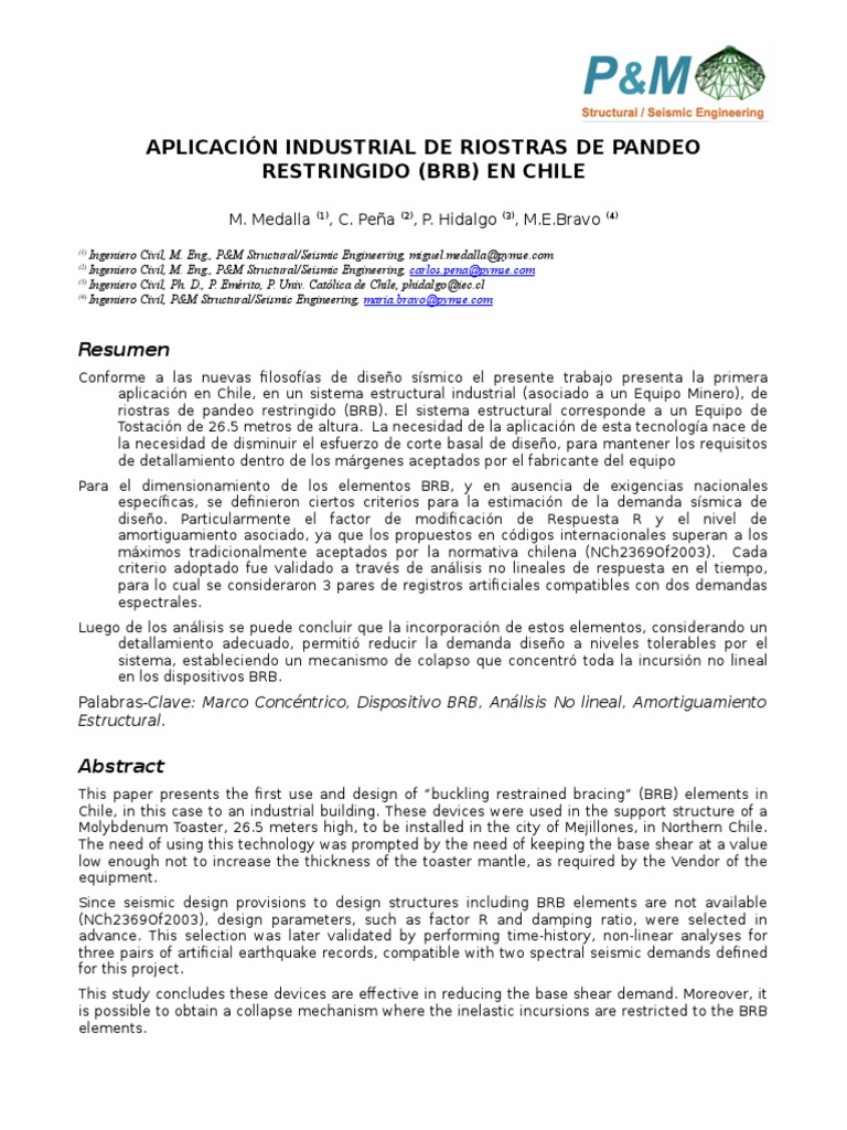 Aplicación Industrial de Riostras de Pandeo | PDF | Acero | Resistencia ...