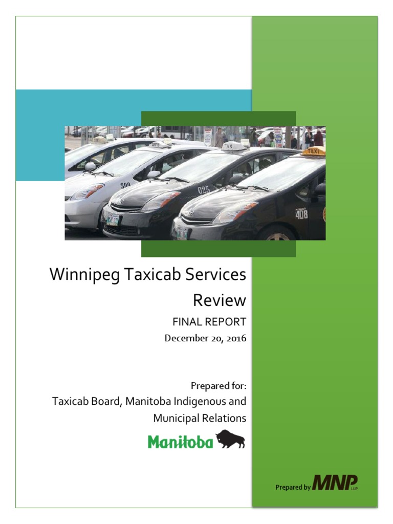 Winnipeg Taxi Final Report | PDF | Taxicab | Driver's License