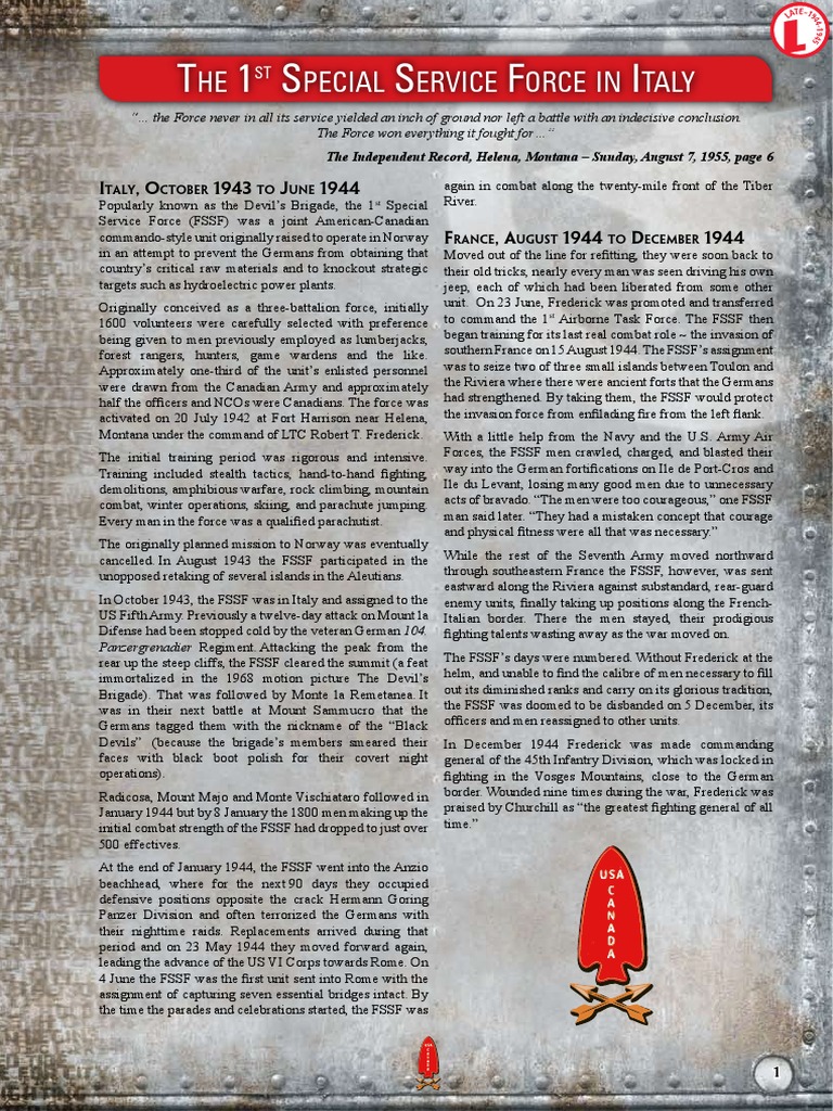 1st Special Service Force.pdf | Platoon | Battalion