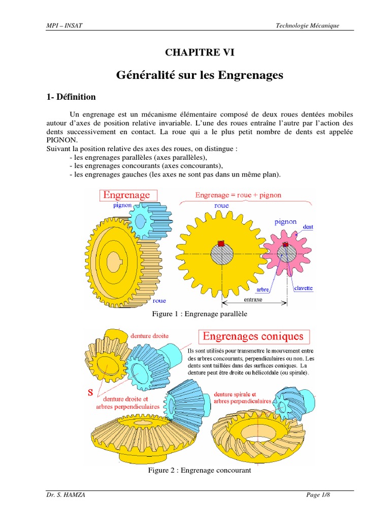 engrenage.pdf | Cinématique | Machine