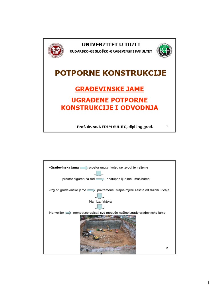 5 - Gradjevinske Jame (Ugradjene Potpkonst I Odvodnja) | PDF