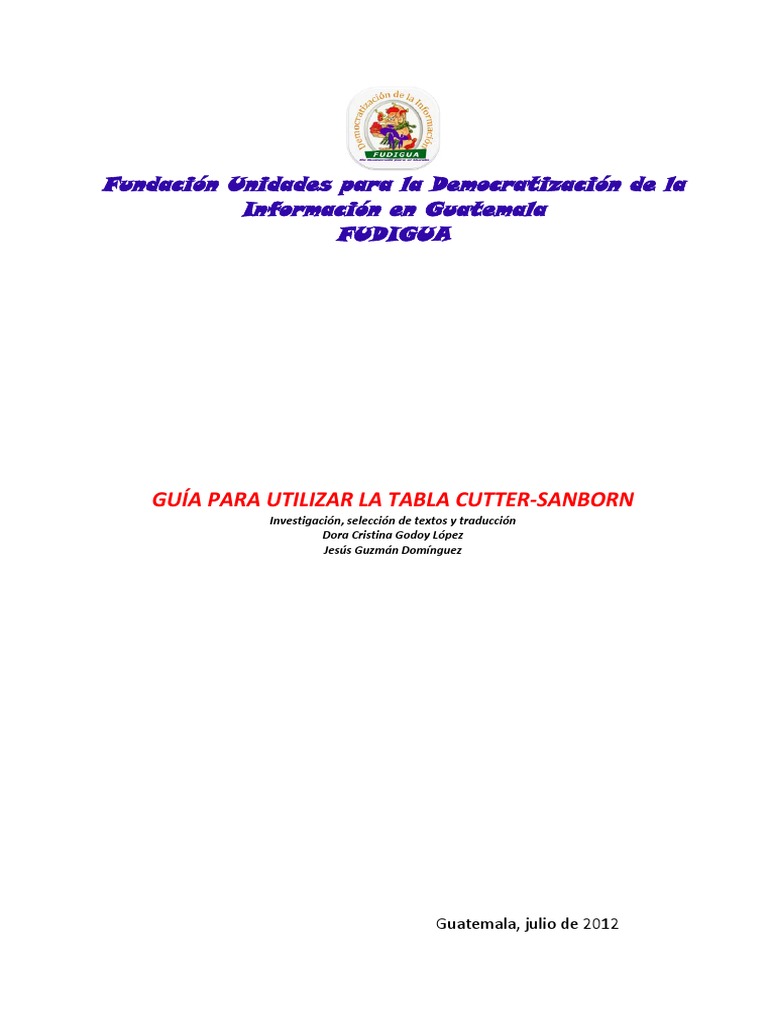 01 Guia para Utilizar La Tabla de Cutter PDF | PDF | Comunicación ...