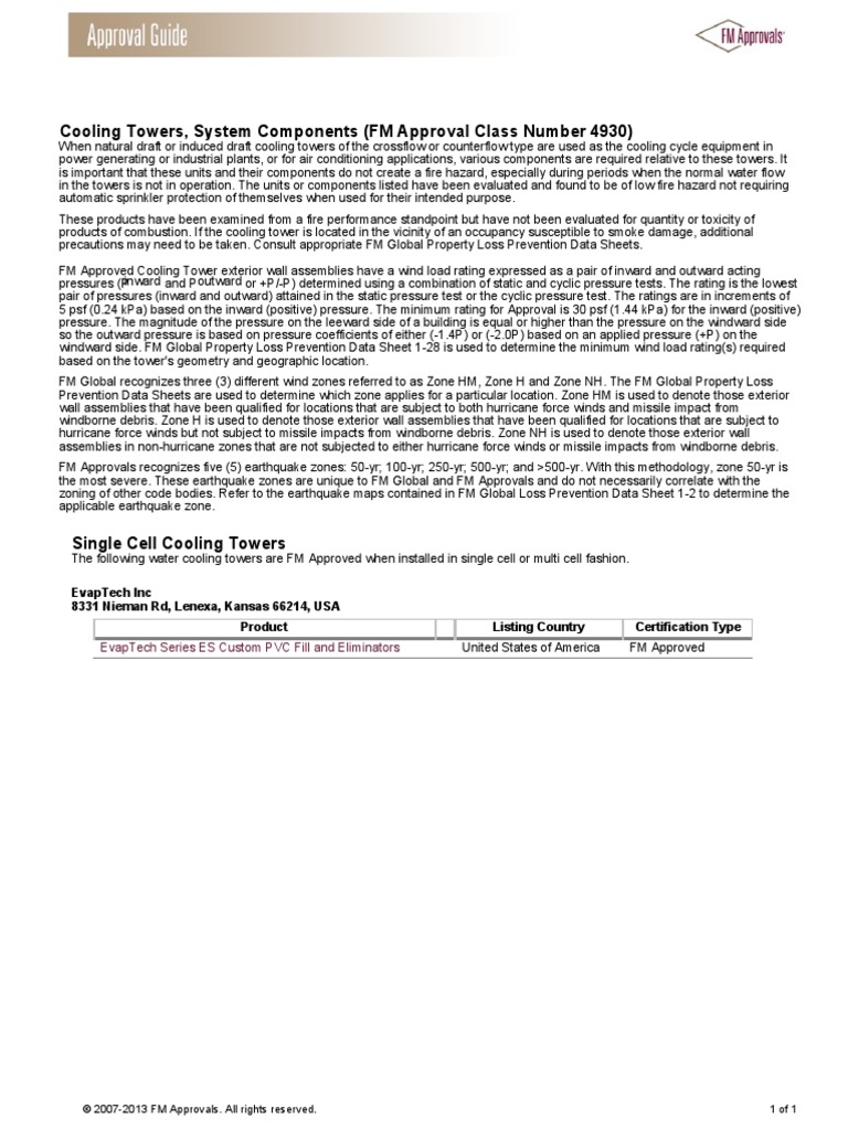 Single Cell Cooling Towers | PDF | Pressure | Air Conditioning