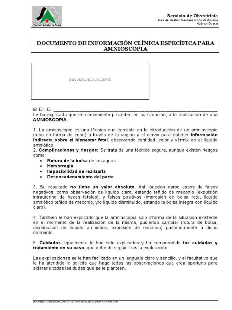 Información sobre Amnioscopia | PDF