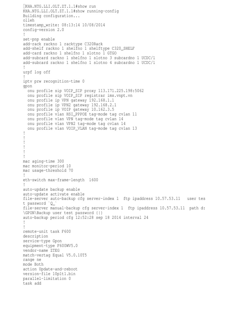 Cau Hinh VOIP Gpon | PDF | Radius | Secure Shell