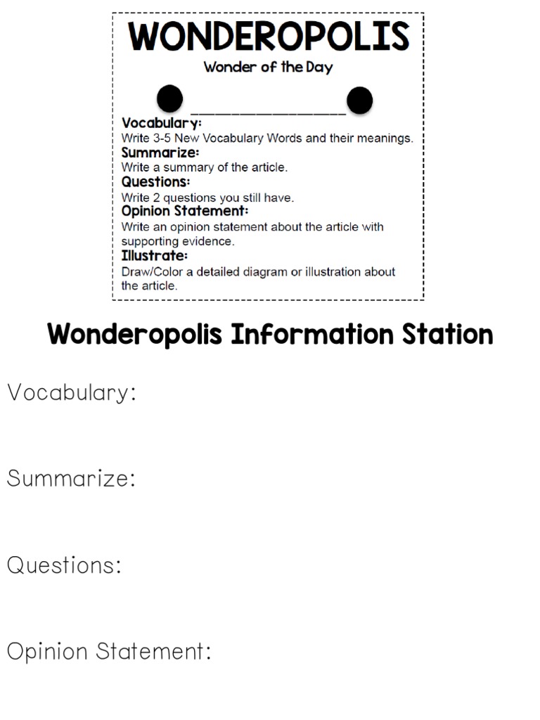 Wonderopolis | PDF