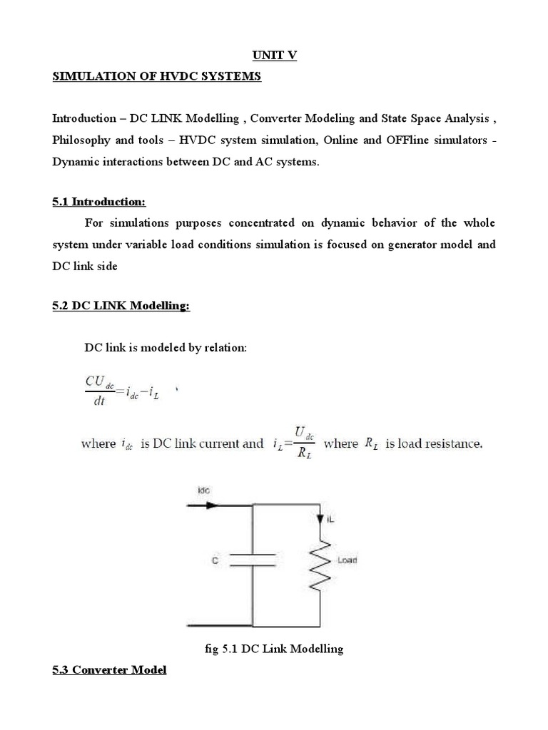 Unit 5 - Simulation of HVDC System | PDF | High Voltage Direct Current ...