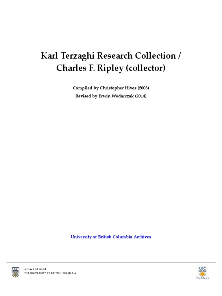 Karl Terzaghi Research Collection | PDF | Soil Mechanics | Geotechnical ...