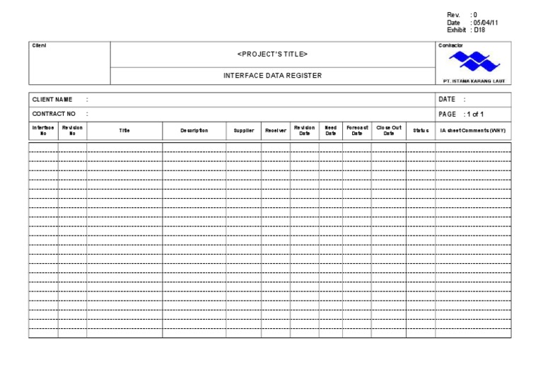 Exhibit-D18 (Interface Data Register) | PDF