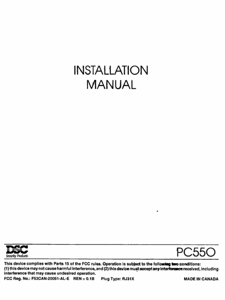 PC550 v1.0 Installation Manual | PDF