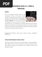 Economics Class 12 Project On Demonetisation | PDF | Legal Tender ...