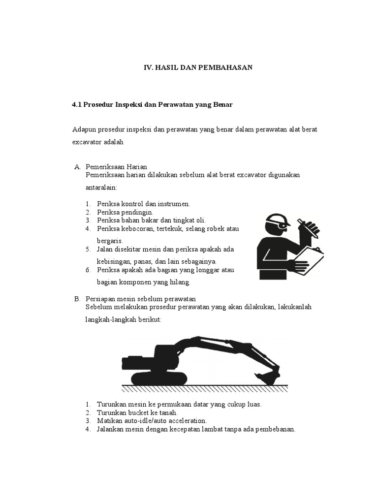 Perawatan Excavator | PDF