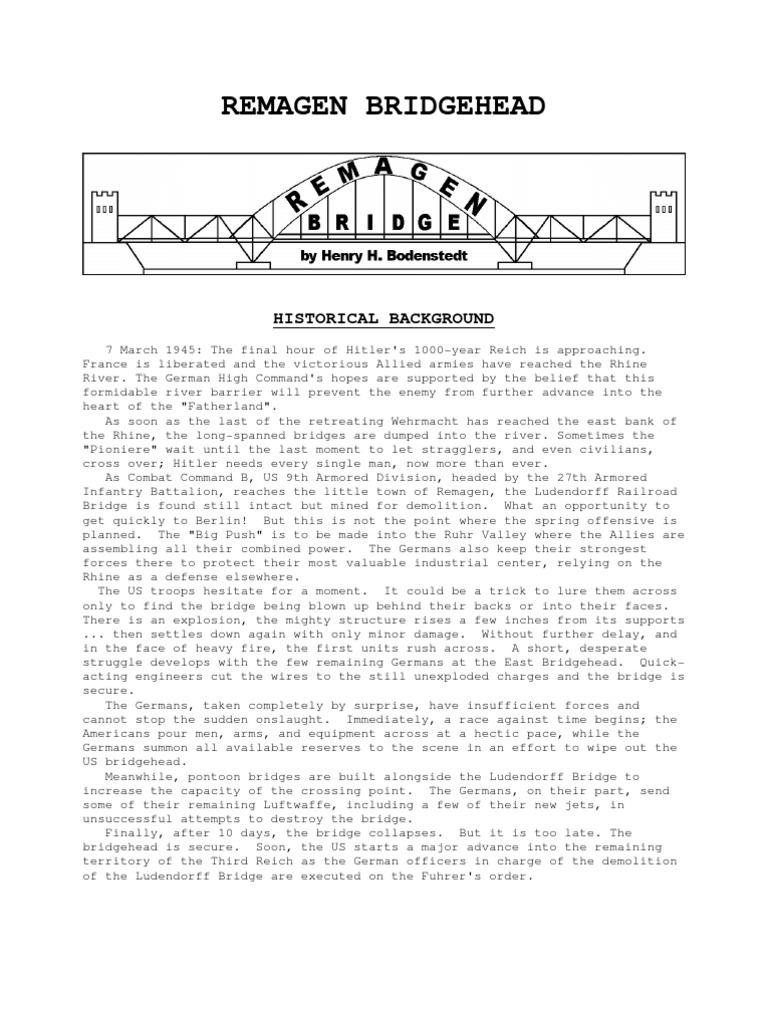 Remagen Bridgehead: 1945 Combat Overview | PDF | Infantry | Wars & Military