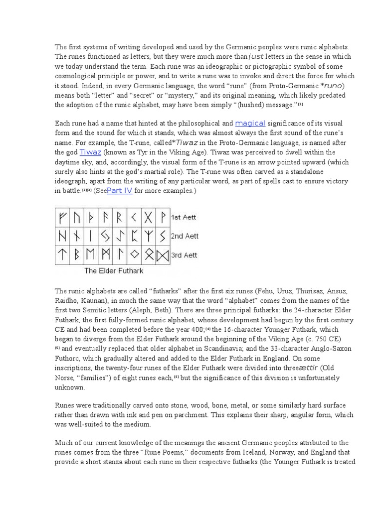 The First Systems of Writing Developed and Used by The Germanic Peoples ...