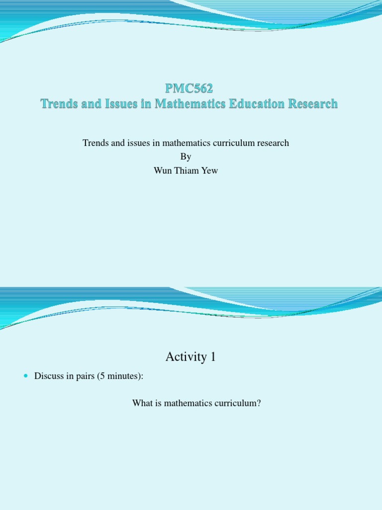 Trends and Issues in Mathematics Curriculum Research | PDF | Curriculum ...