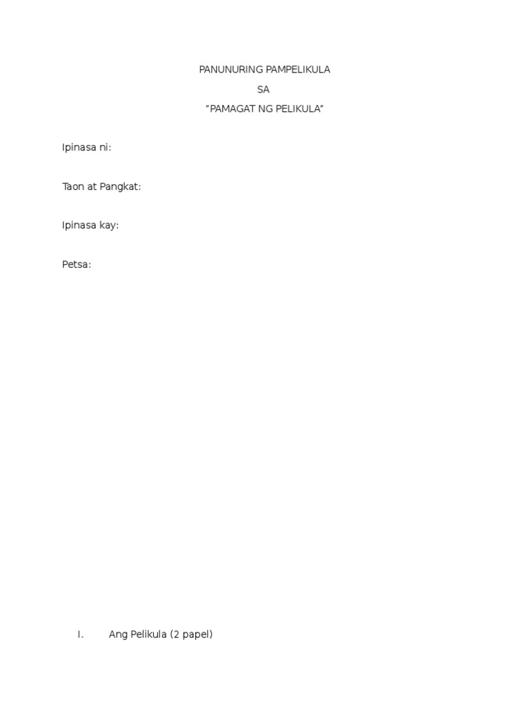 Panunuring Pampelikula Format