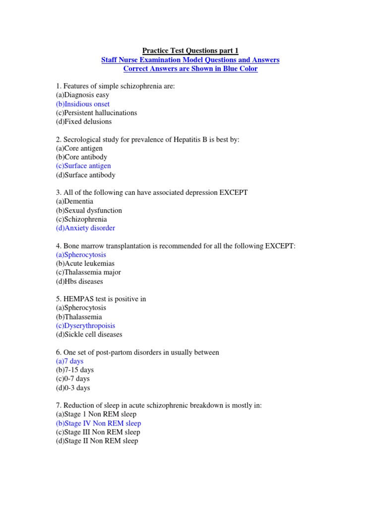 RRB Model Questions - Nursing | PDF | Pregnancy | Fetus