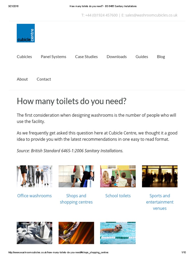 How Many Toilets Do You Need - BS 6465 Sanitary Installations | PDF ...