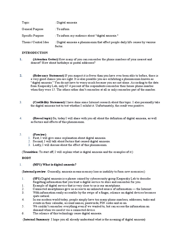 Digital Amnesia | PDF | Amnesia | Mental Processes
