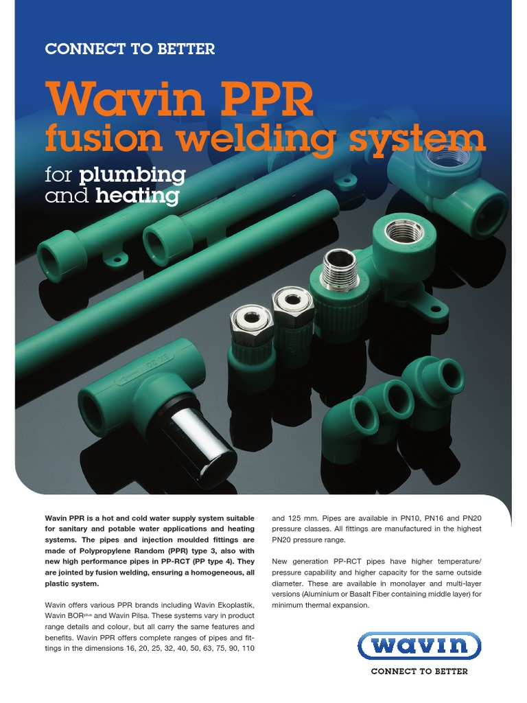 Wavin PPR Data Sheet | PDF | Pipe (Fluid Conveyance) | Welding