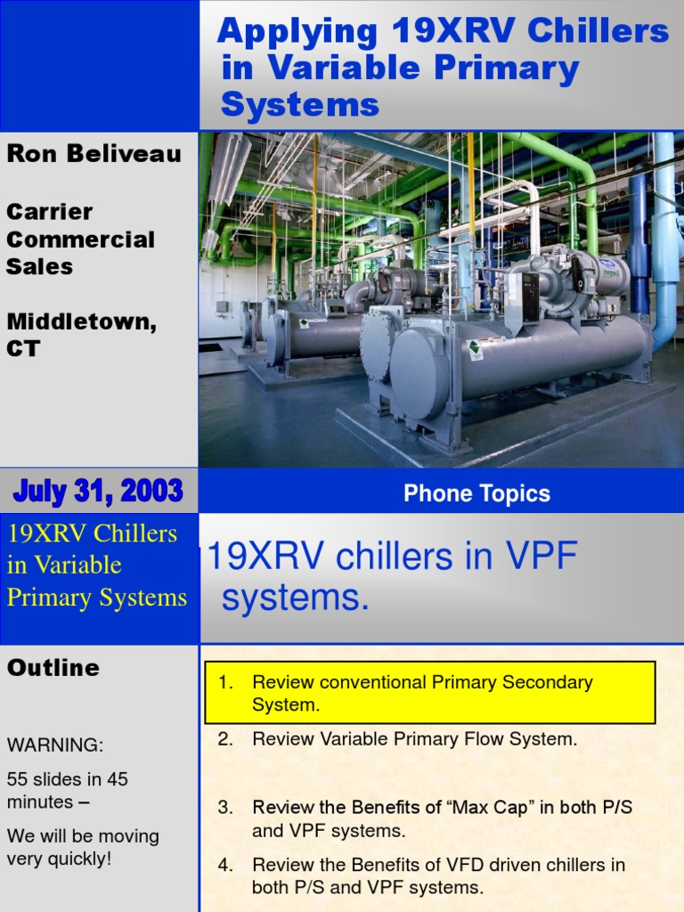 Application of Variable Primary Flow Systems Using 19XRV Chillers | PDF ...