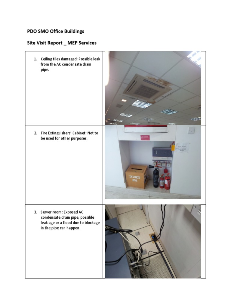 PDO SMO Buildings - Site Visit Report | PDF