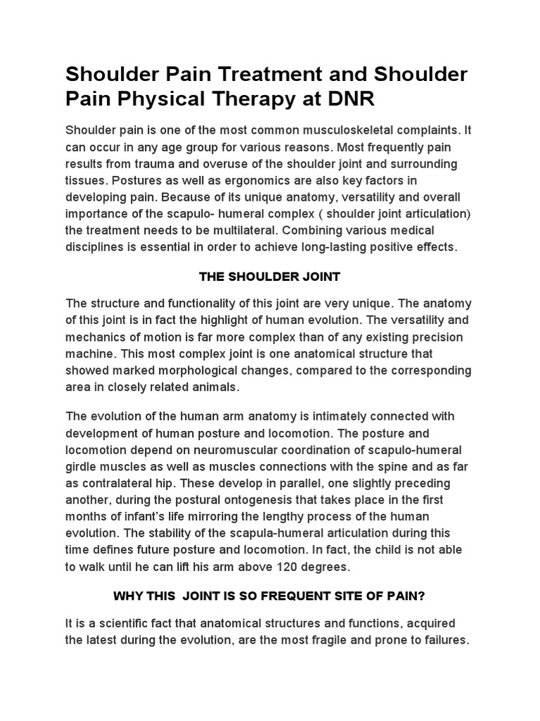 The Shoulder Pain | PDF | Shoulder | Pain