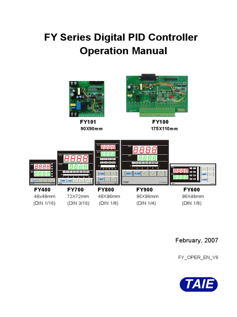 FY Series Digital PID Controller Operation Manual | PDF | Mains ...