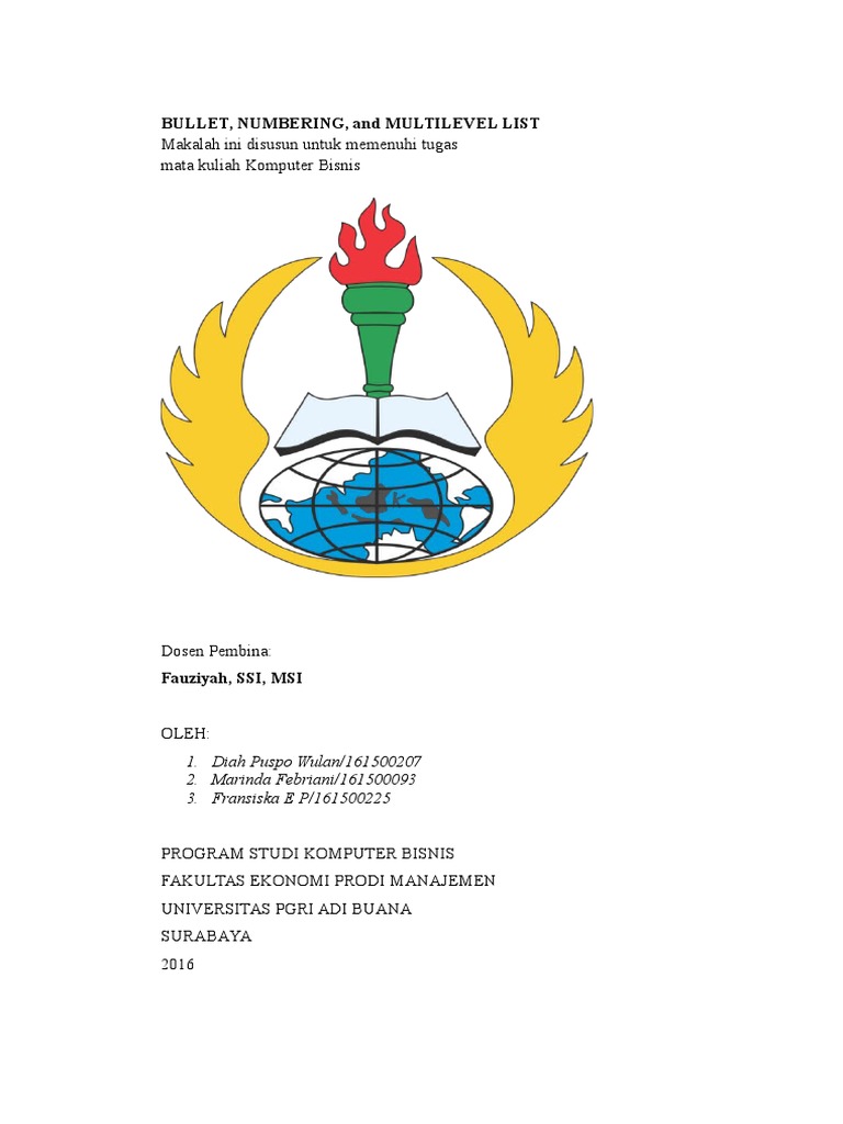 Fungsi Bullet dan Numbering di Word | PDF