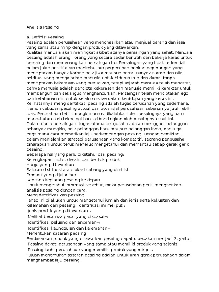 Strategi Menghadapi Pesaing | PDF | Bisnis