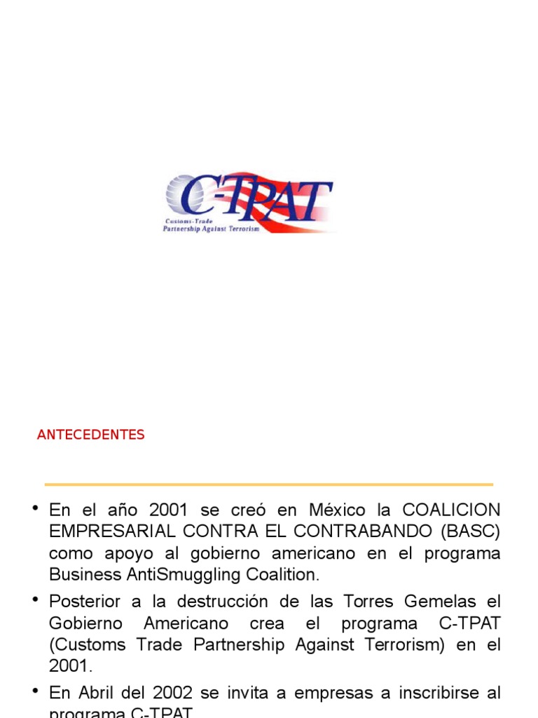 Programa C-TPAT: Seguridad y Certificación | PDF | Transporte | Logística