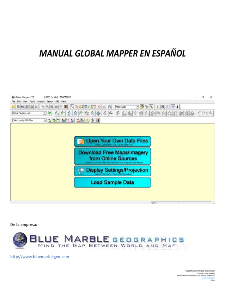 Tutorial GlobalMapper Castellano | PDF | Formato de Documento Portable ...