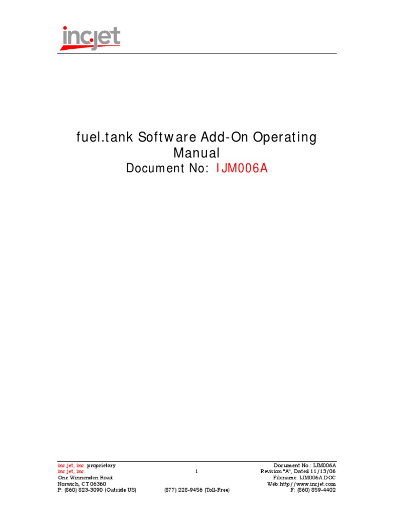 Ijm006a - Technical Manual Fuel - Tank Software Add-On | PDF | Zip ...