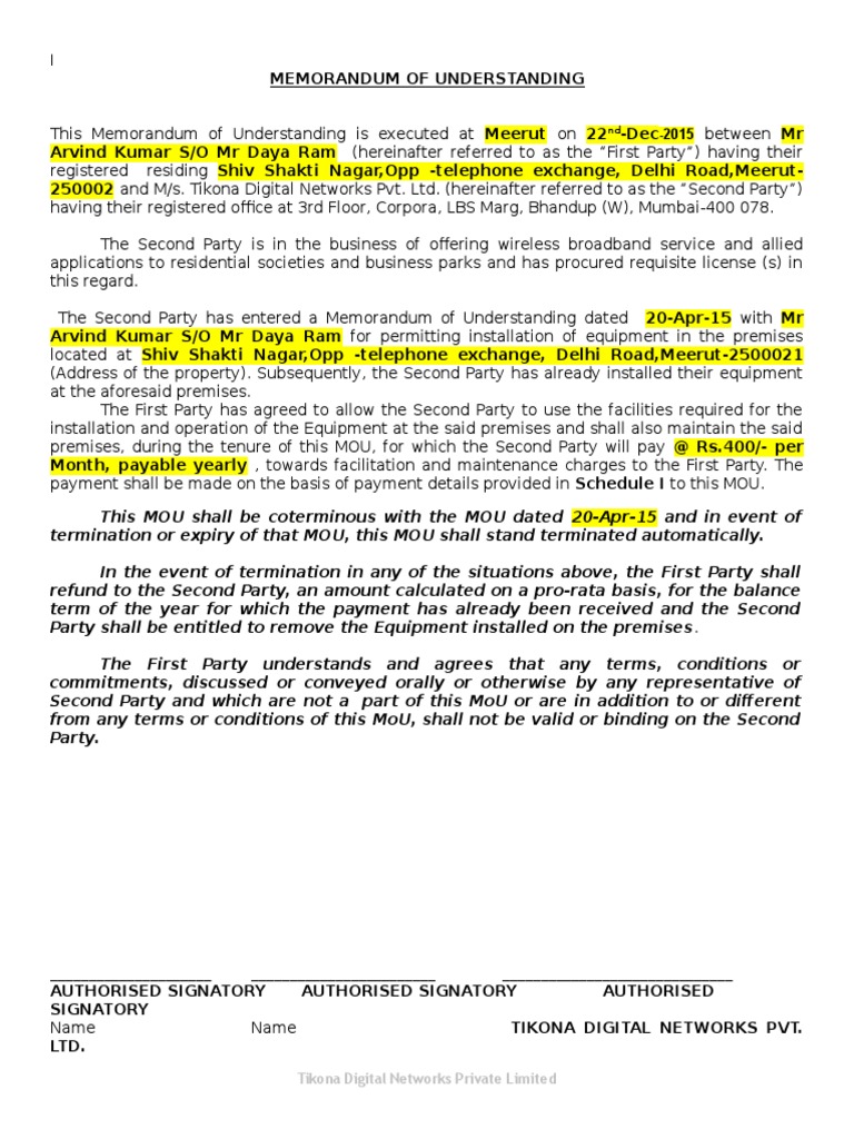 Tikona Digital Networks Private Limited | PDF