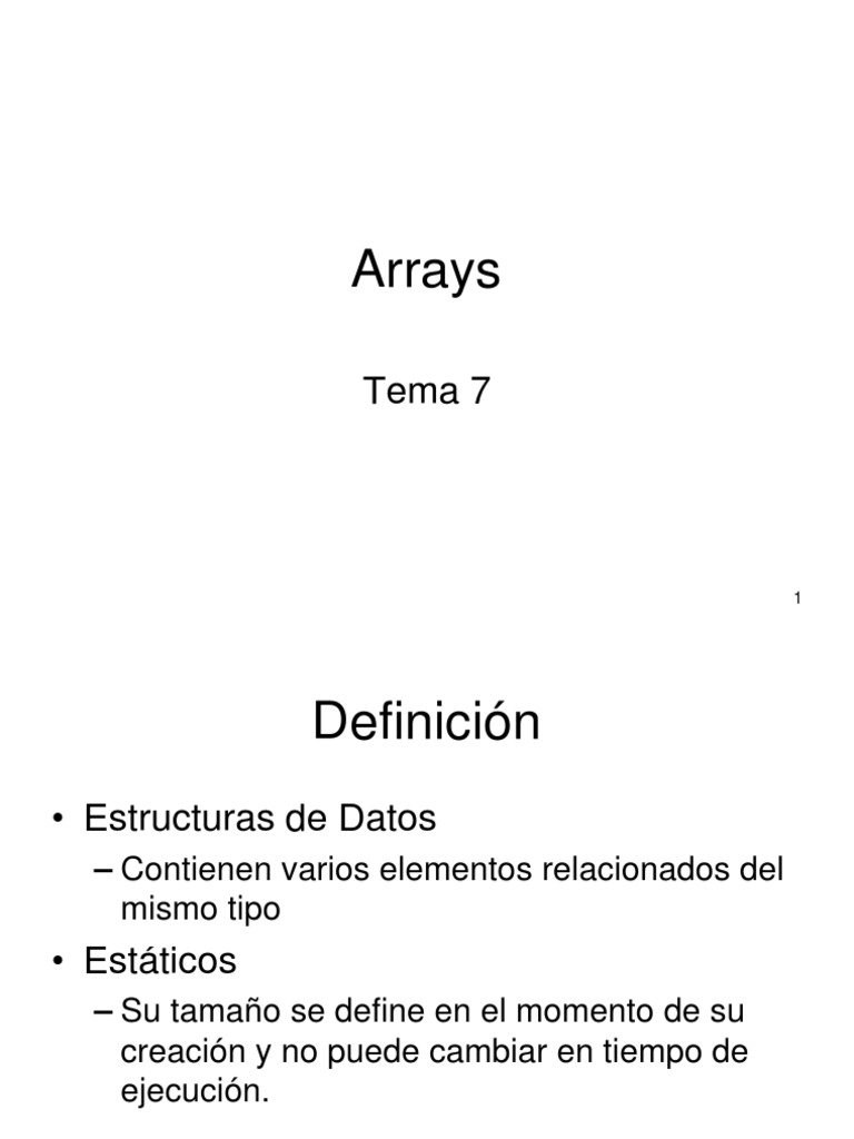 Tema6 Arrays | PDF | Estructura de datos de matriz | Programación de ...