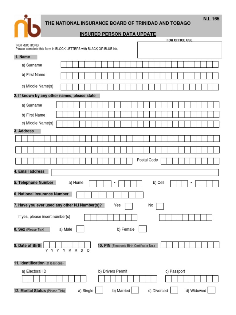 The National Insurance Board of Trinidad and Tobago Insured Person Data ...