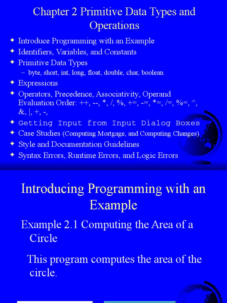 Getting Input From Input Dialog Boxes: - Byte, Short, Int, Long, Float ...