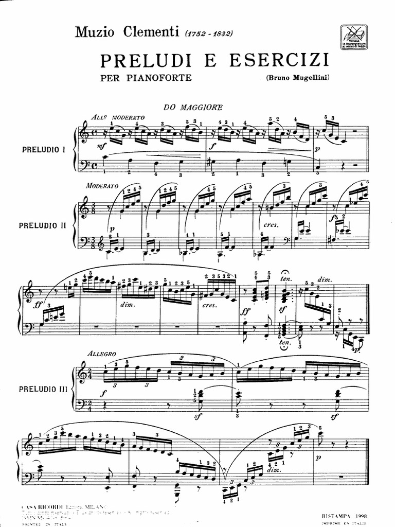Clementi - Preludi Ed Esercizi PDF | PDF
