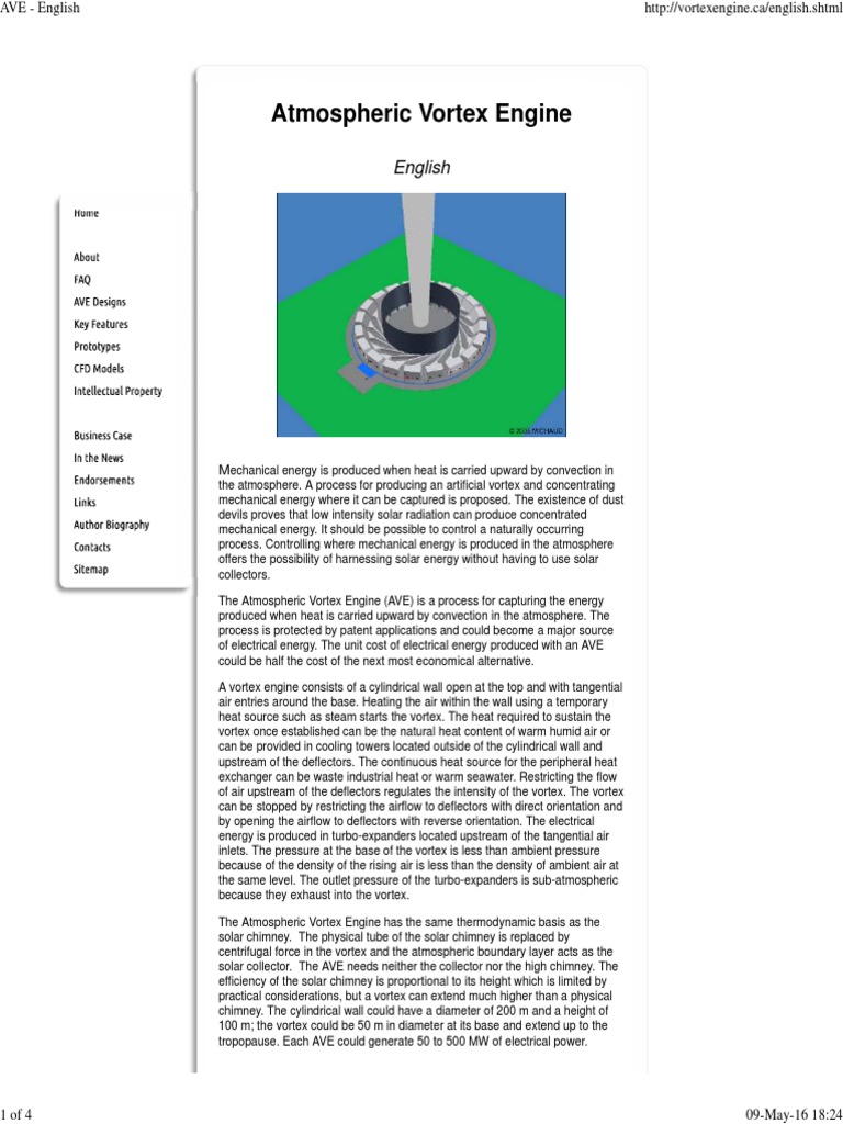 Atmospheric Vortex Engine: English | PDF | Heat | Convection