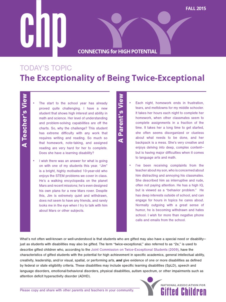 CHP Sept-2015 | PDF | Intellectual Giftedness | Individualized Education Program