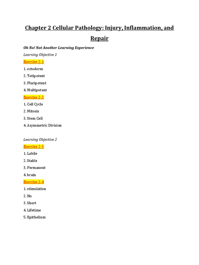Study Guide - The Nature of Disease Pathology For The Health Profession 2nd Ed - Paulson AK CH ...