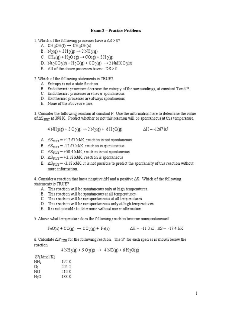 Exam 3 Practice Problems | PDF | Redox | Electrochemistry