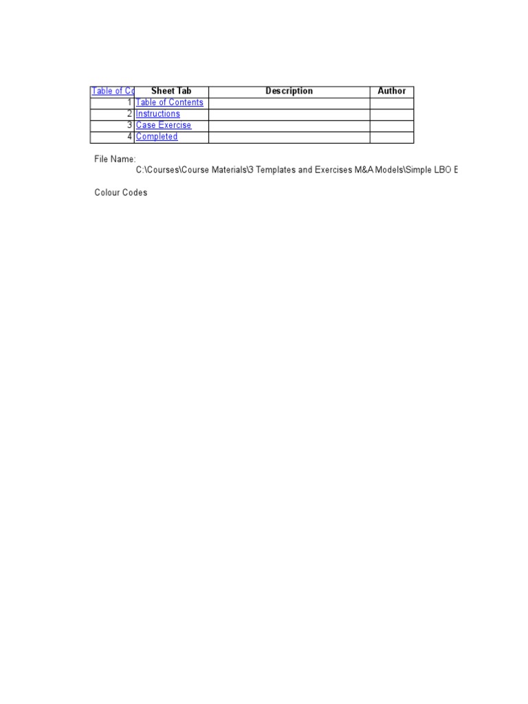 Exercise 1 - Simple LBO Exercise | PDF | Expense | Earnings Before Interest