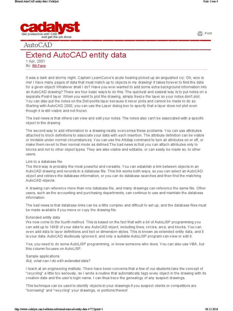 Extend Autocad Entity Data Xdata Pdf Pdf Array Data Type String Computer Science 1550