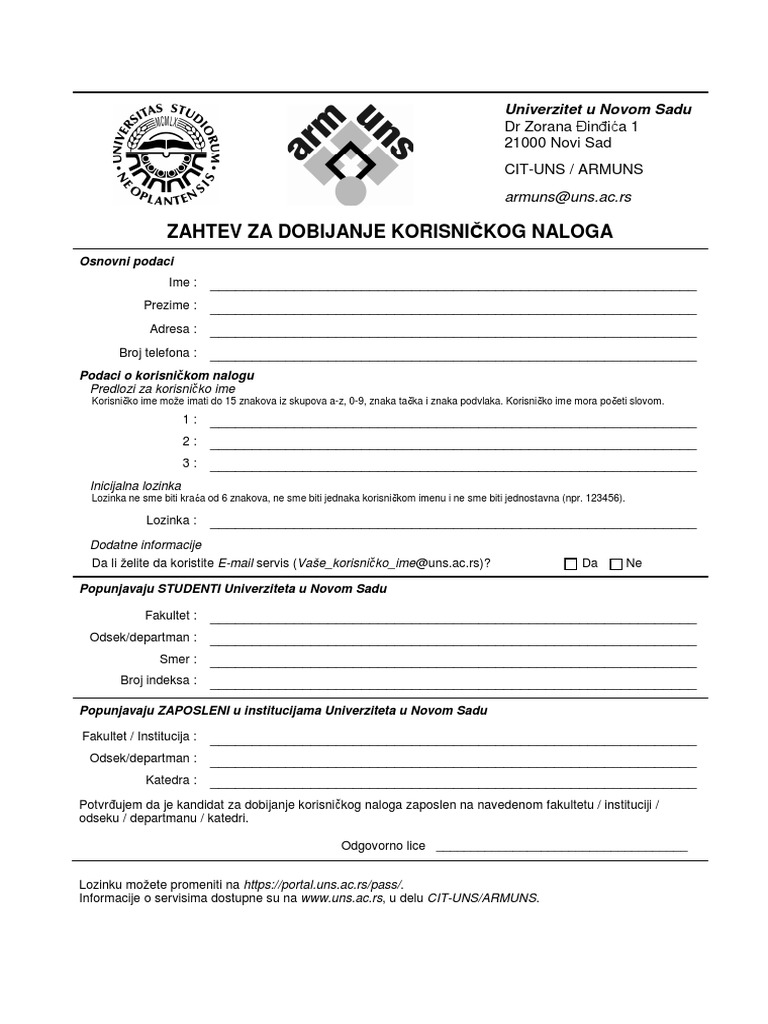 Formular Novi PDF | PDF